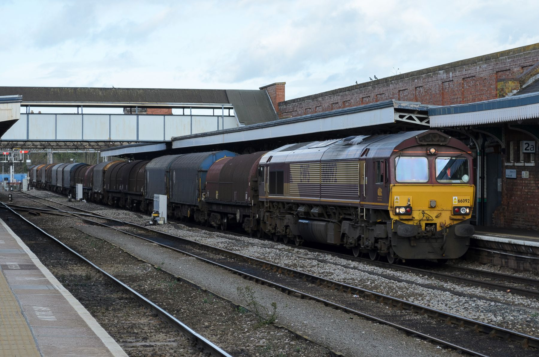 Photo of 66092 at Worcester Shrub Hill — trainlogger