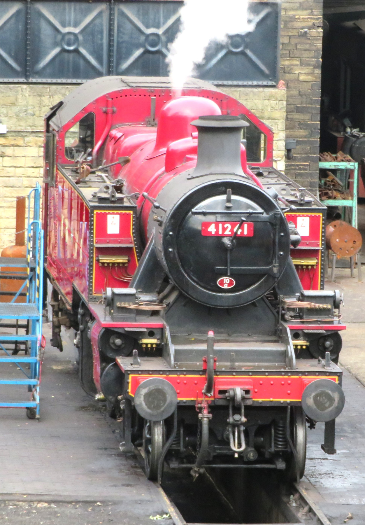 Photo of 41241 steam at Keighley & Worth Valley Railway - Haworth depot ...