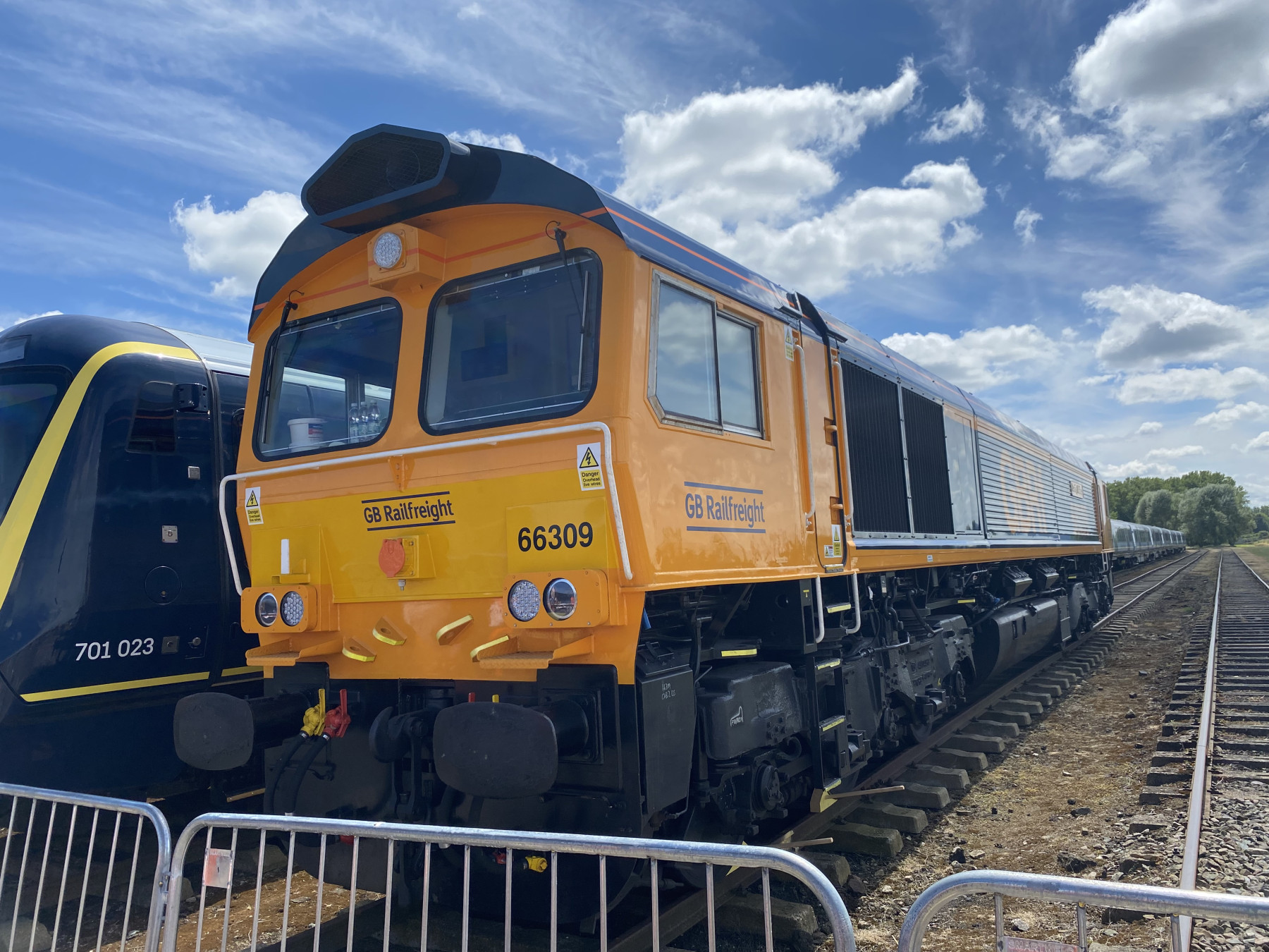 Photo of 66309 and 701023 at Long Marston - Rail Live 2024 — trainlogger