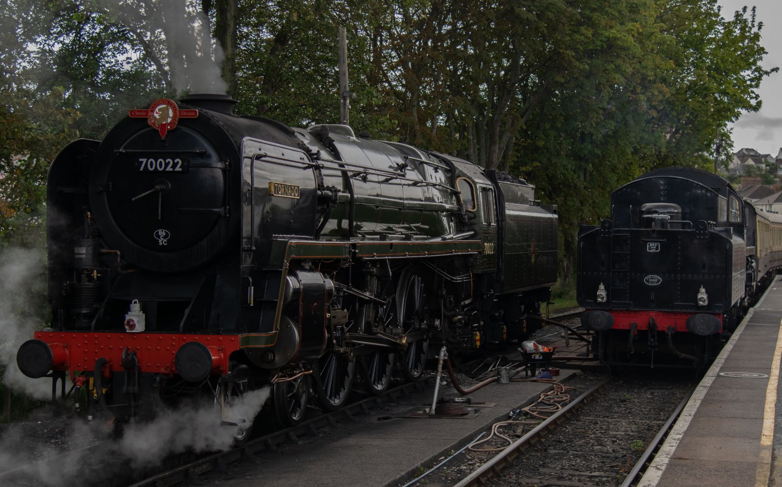 Photo of 70000 steam and 75014 steam at Dartmouth Steam Railway ...