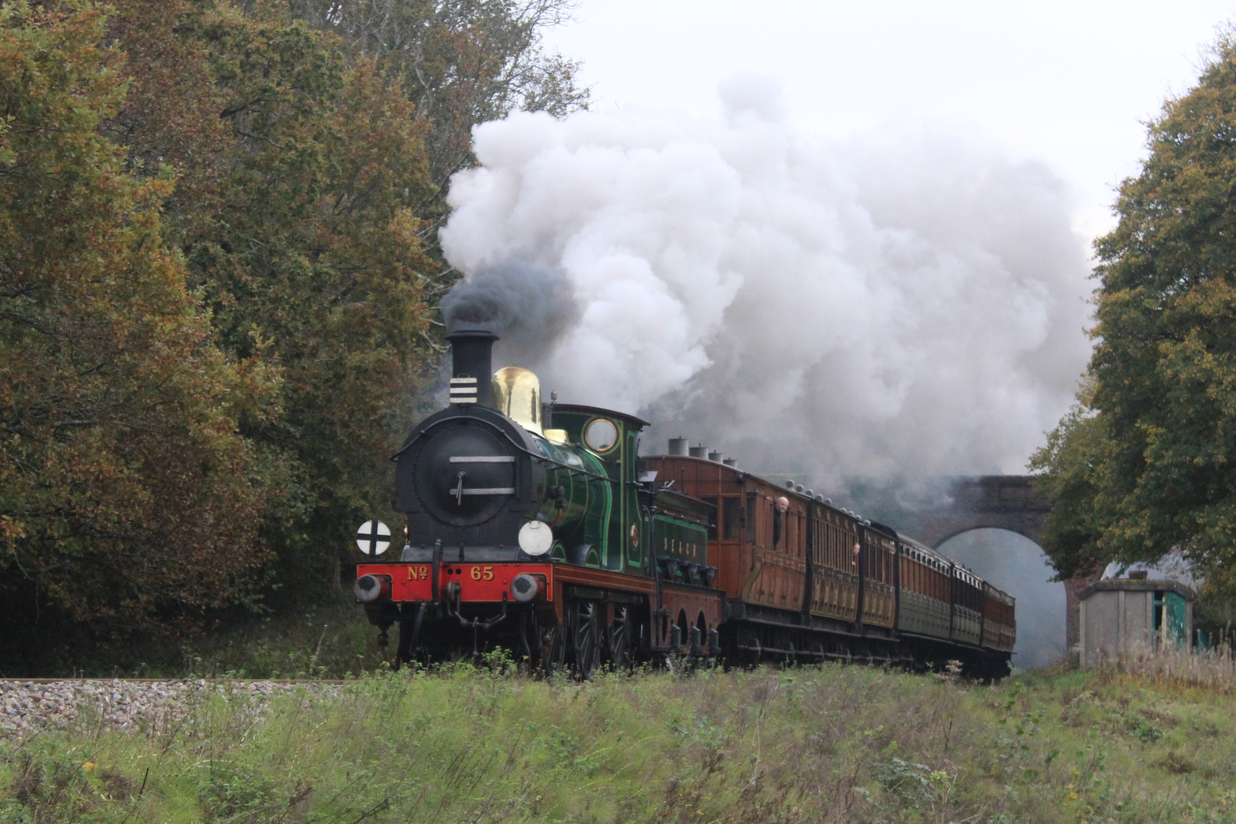 Photo of SECR 65 steam at Bluebell Railway - Horsted Keynes — trainlogger