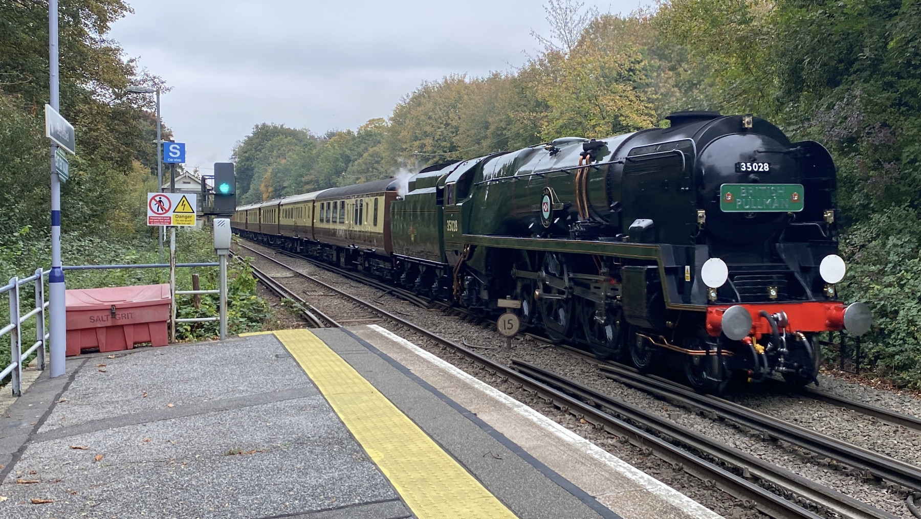 Photo of 35028 steam at Shepherds Well — trainlogger