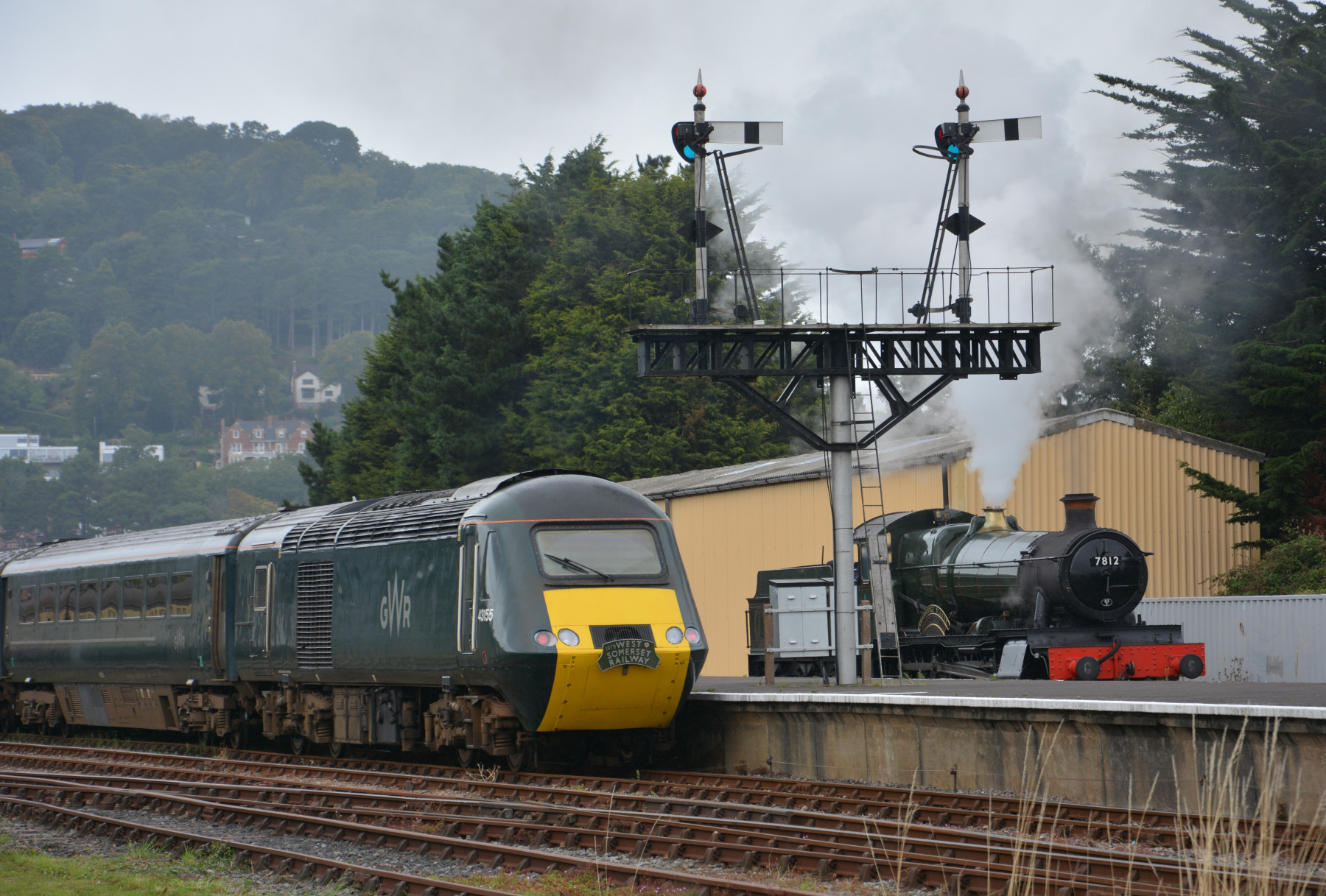 Photo of 43155 and 7812 steam at West Somerset Railway - Minehead ...