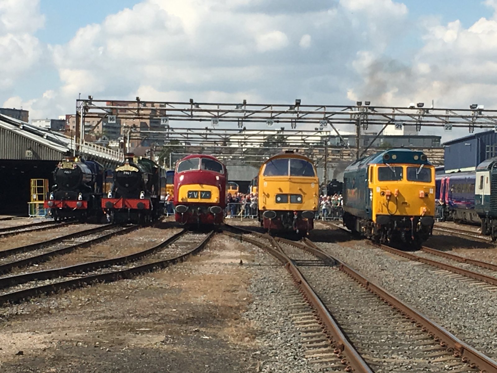 Photo of 6023 Steam, 7903 Steam, D821, D1015 and 50035 at Old Oak ...
