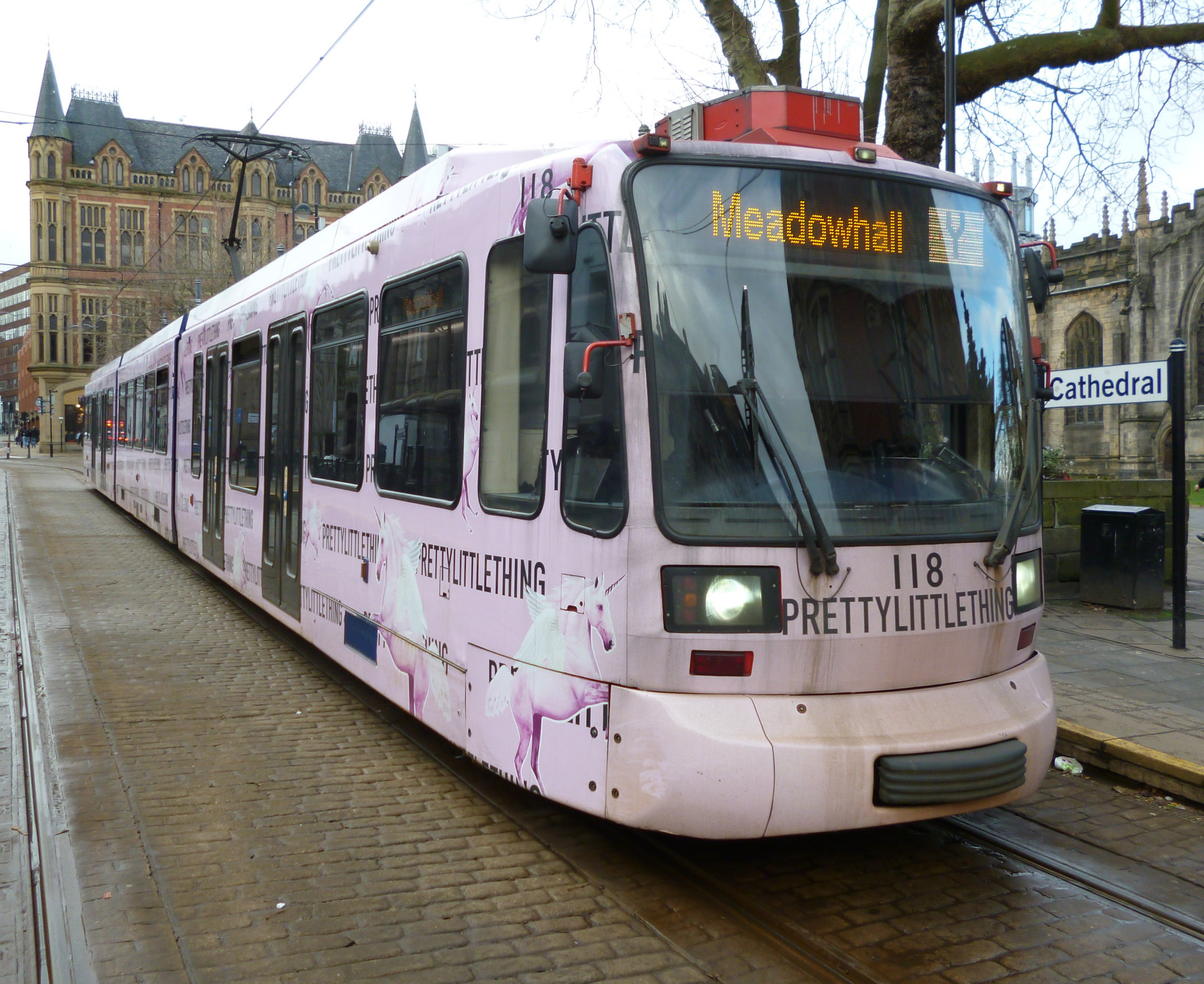 Photo of SYS 118 at Cathedral (Supertram) — trainlogger