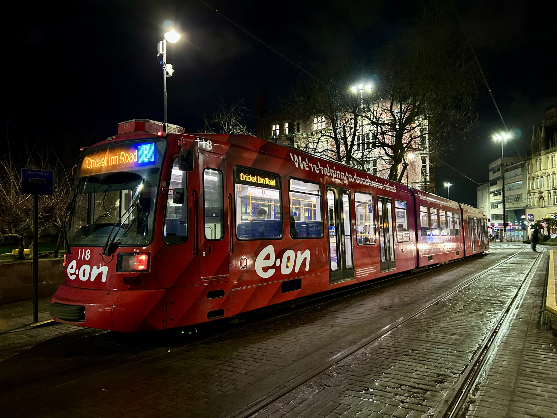 Photo of SYS 118 at Cathedral (Supertram) — trainlogger