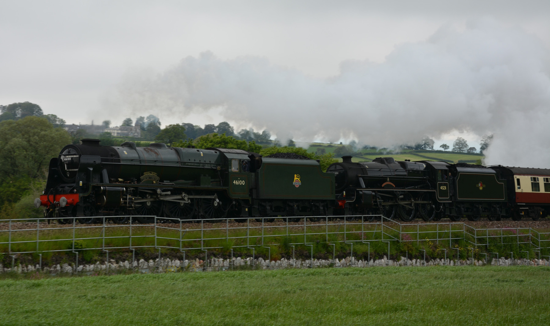 Photo of 46100 steam and 45231 steam at Kerswell Bridge — trainlogger