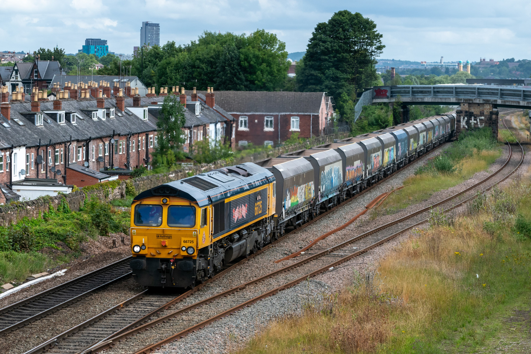Photo of 66725 at Heeley loop — trainlogger