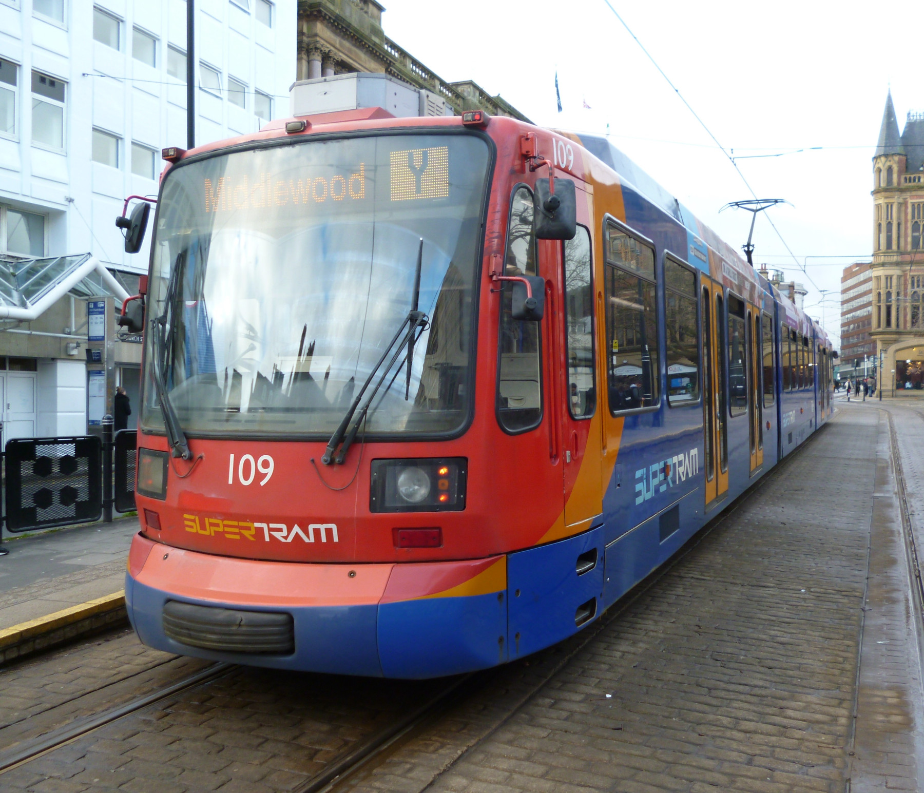 Photo of SYS 109 at Cathedral (Supertram) — trainlogger