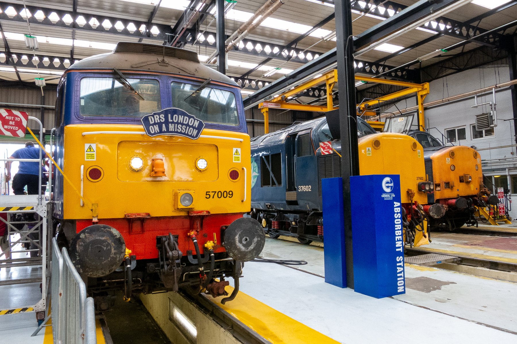 Photo of 57009, 37602 and 37603 at Carlisle Kingmoor DRS Depot open day ...