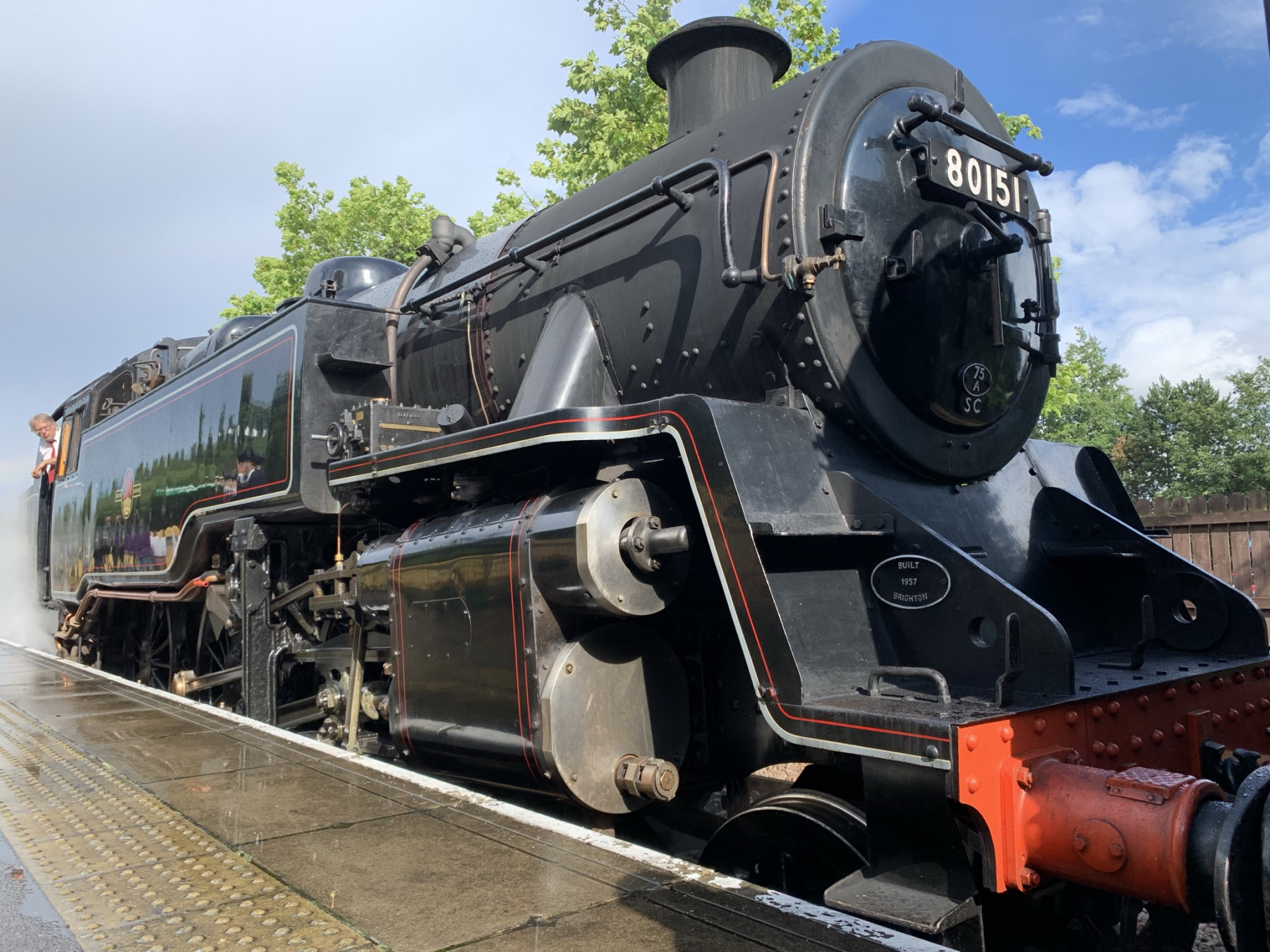 Photo of 80151 steam at Bluebell Railway - East Grinstead — trainlogger
