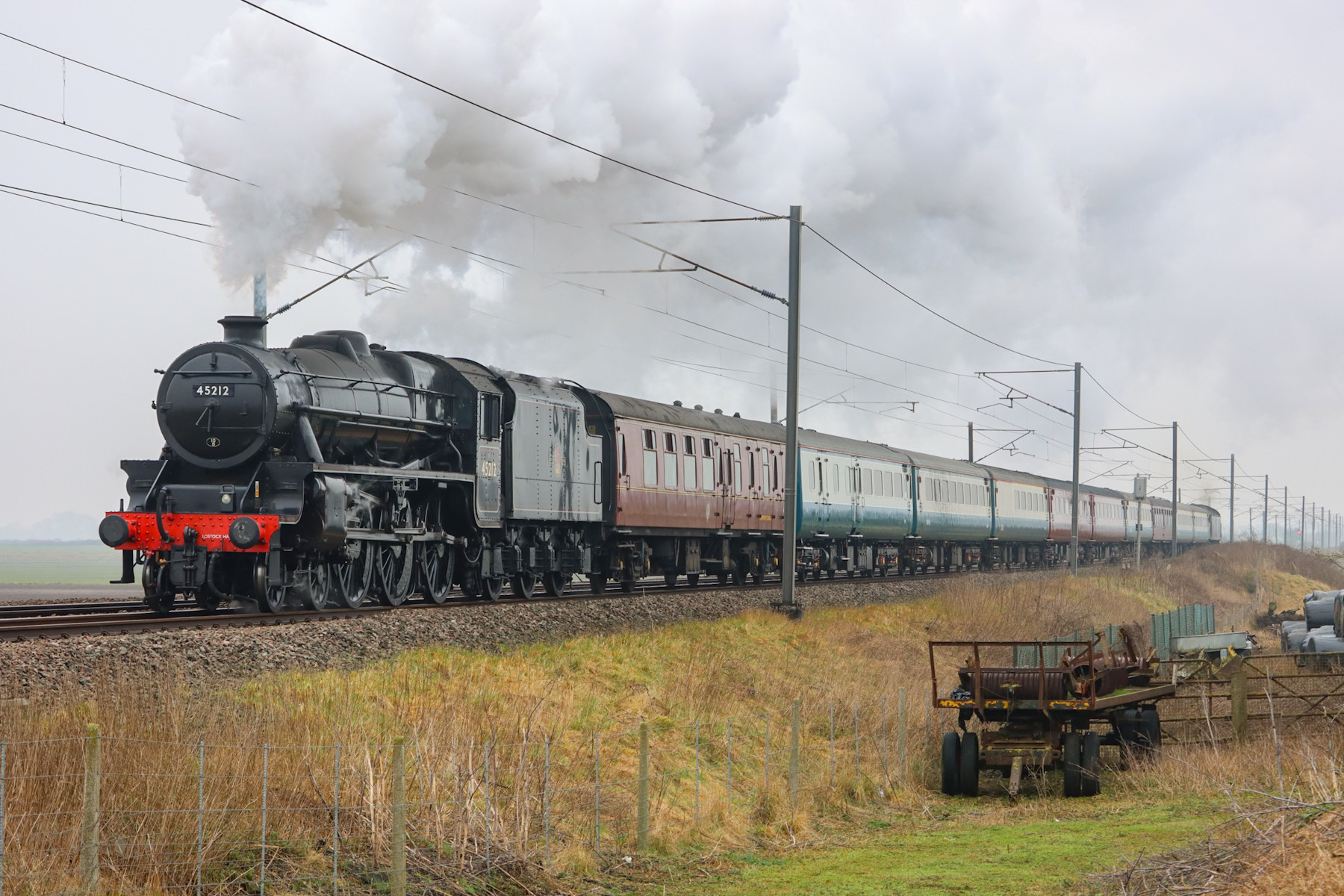 Photo of 45212 steam at Claypole — trainlogger