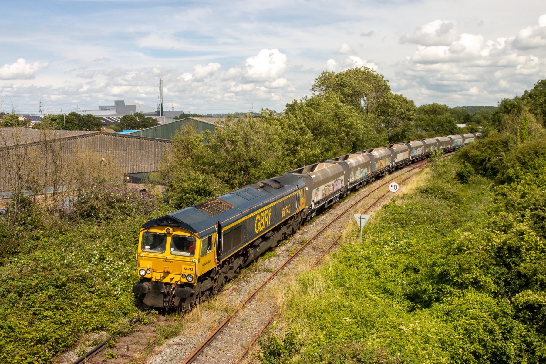 Photo of 66742 at Hallen Marsh Junction — trainlogger
