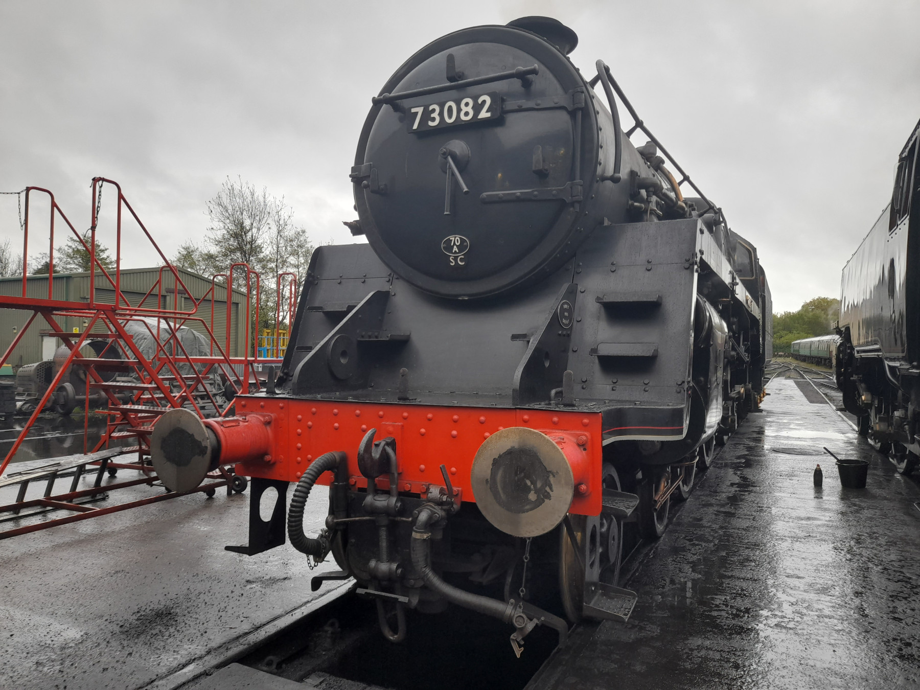 Photo of 73082 steam at Bluebell Railway - Sheffield Park MPD — trainlogger