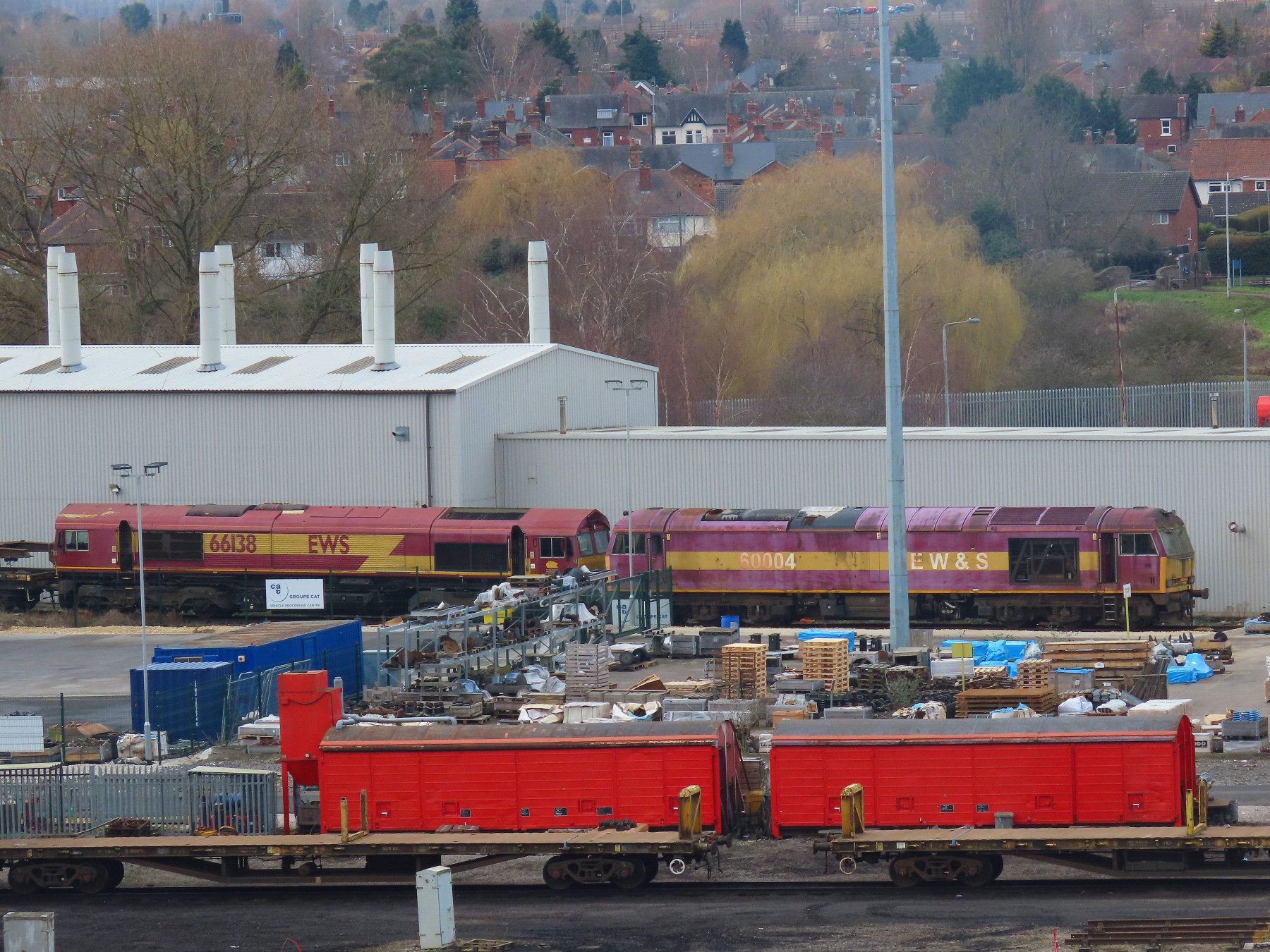 Photo of 66138 and 60004 at Toton TMD — trainlogger