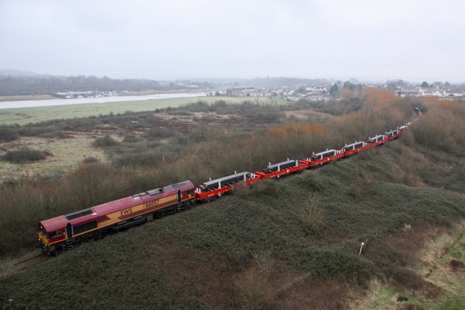 Photo of 66057 at Portbury Dock Stop Board — trainlogger